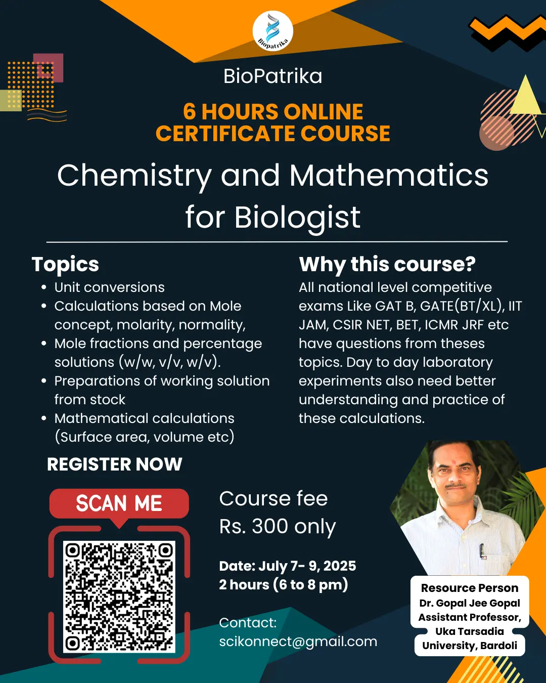 Online Course - Chemistry & Mathematics for Biologists - BioPatrika